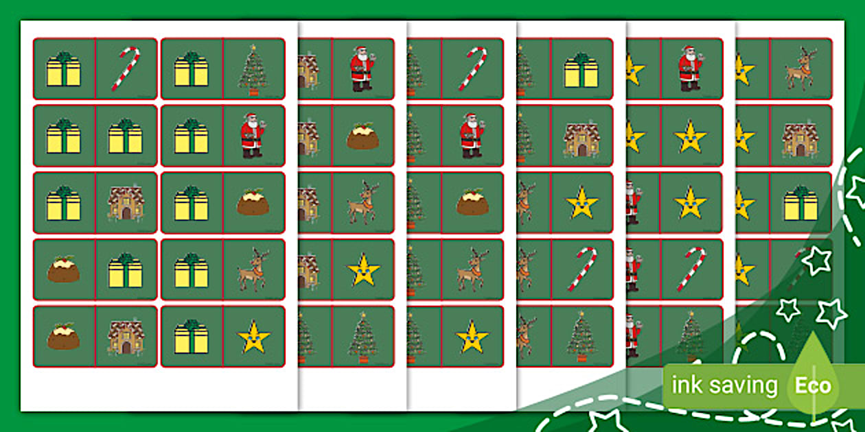 Christmas Picture Dominoes (teacher made) - Twinkl