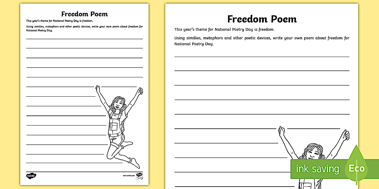 Freedom Poetry Writing Template (Teacher-Made) - Twinkl