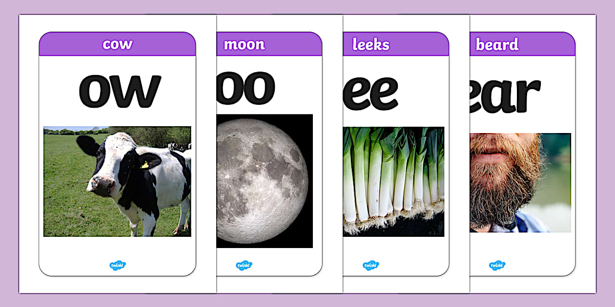 Cursive Large Phase 3 Mnemonic Photo Word Cards - Twinkl