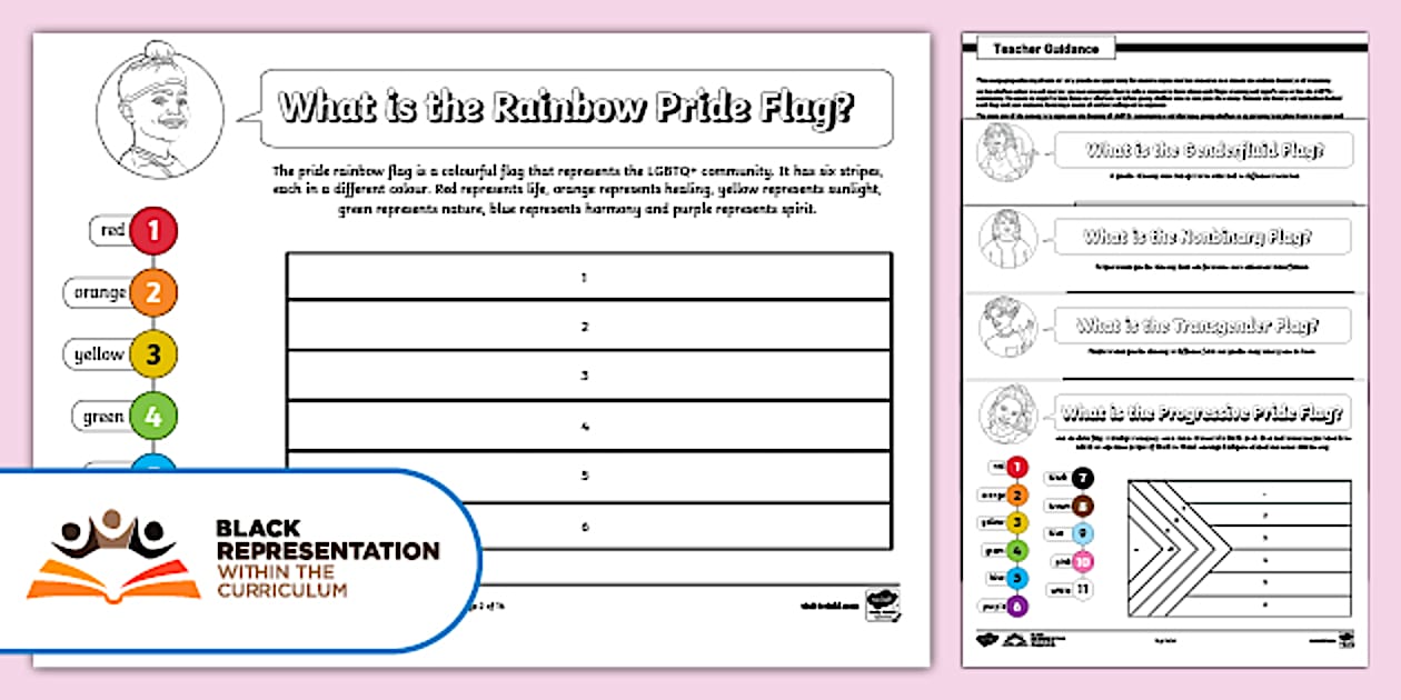 KS2 Identity and Belonging Pride Flag Colouring by Number