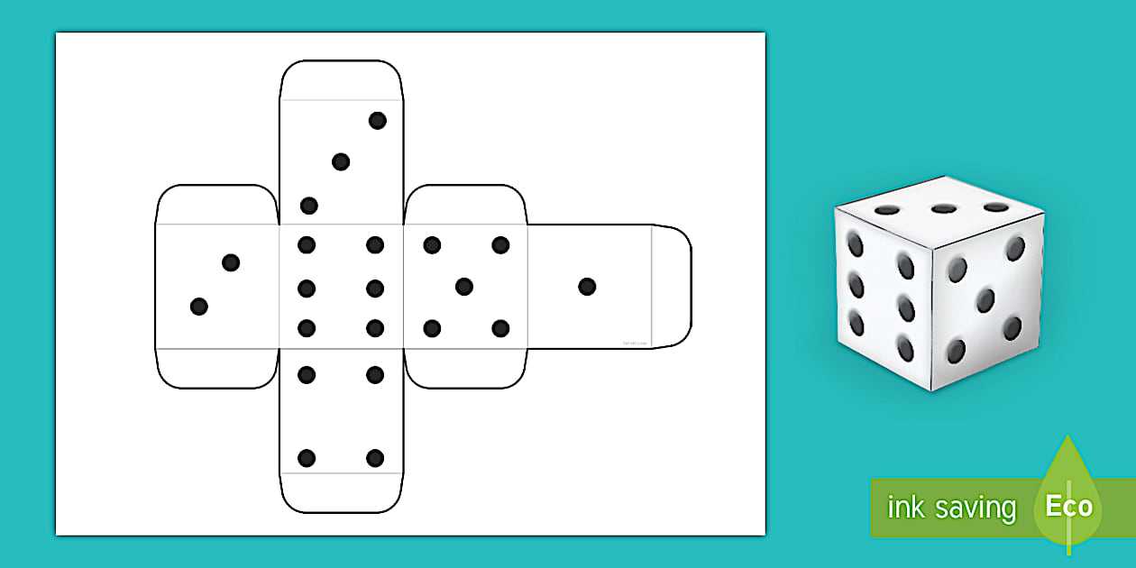 FREE! - Printable 1–6 Dice Template | Twinkl Elementary Resources