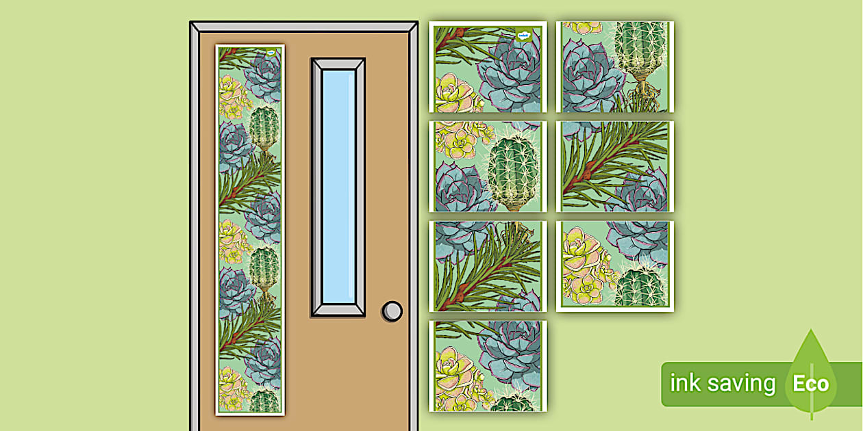 Editable Plant-Themed Classroom Door Decoration