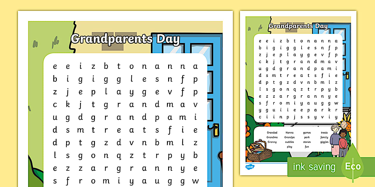 Grandparents Day Word Search | Australia Curriculum Resource