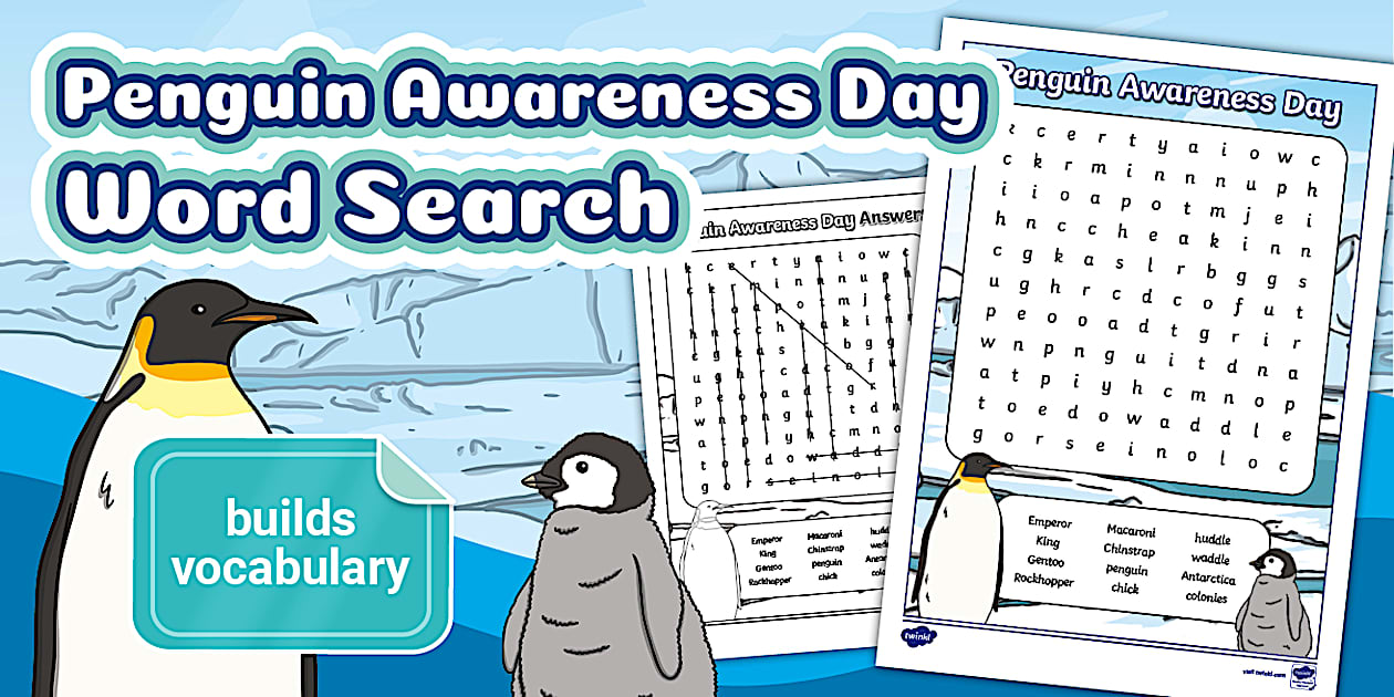Penguin Awareness Day Word Search