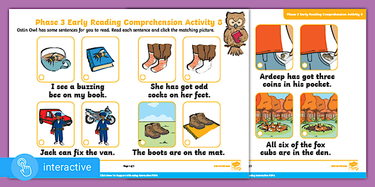 Interactive PDF: Phase 3 Early Reading Comprehension Activity 8