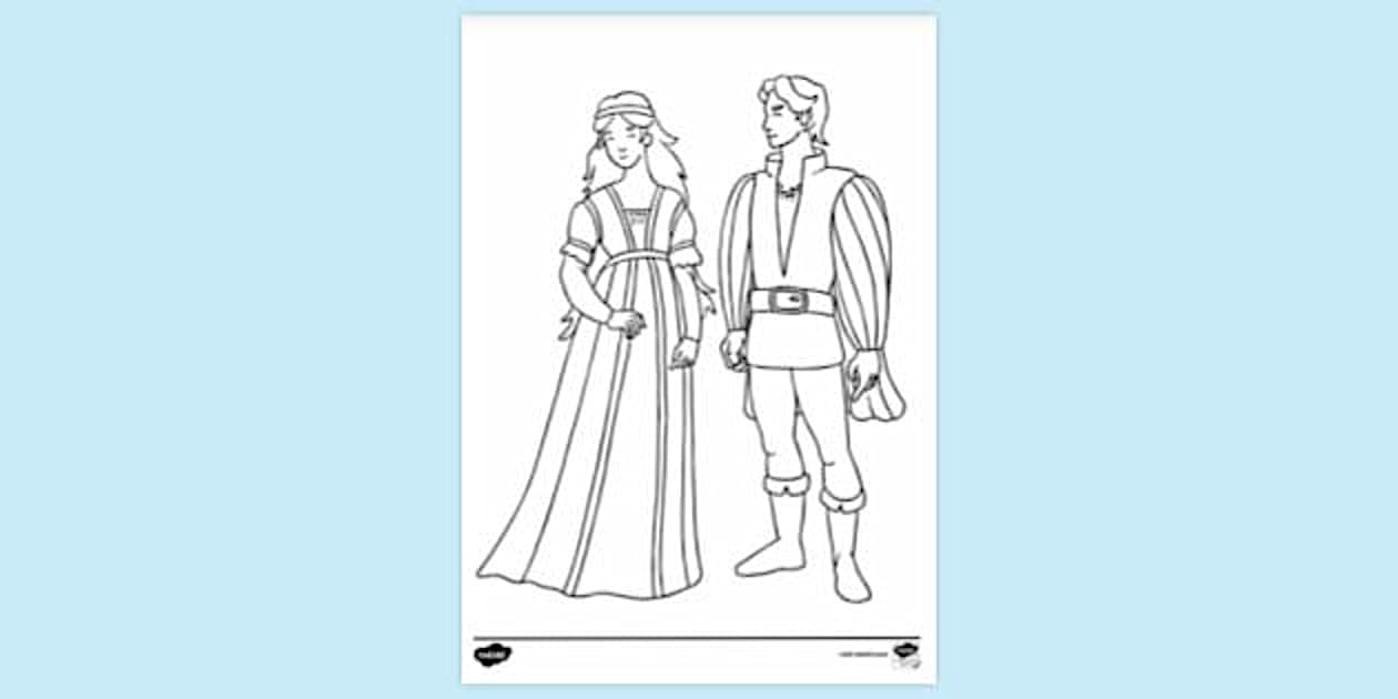 Romeo and Juliet Colouring Sheet | Colouring Sheets - Twinkl