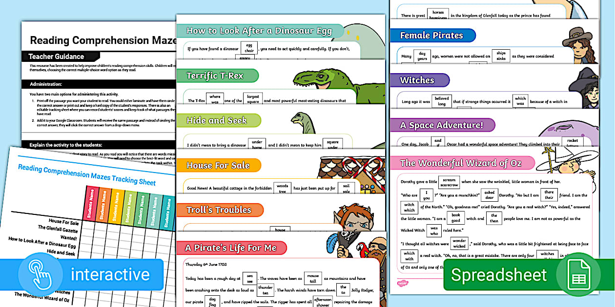 Reading Comprehension Mazes (teacher made) - Twinkl