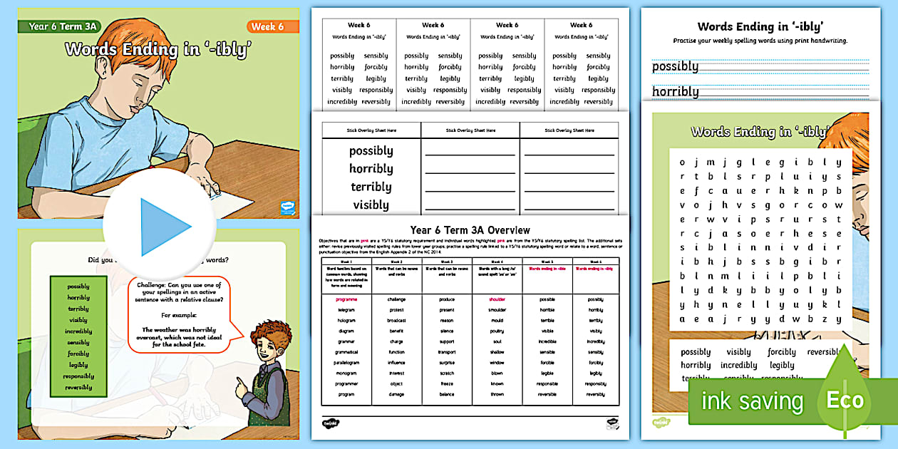 Year 6 Term 3A Week 6 Spelling Pack (teacher made) - Twinkl
