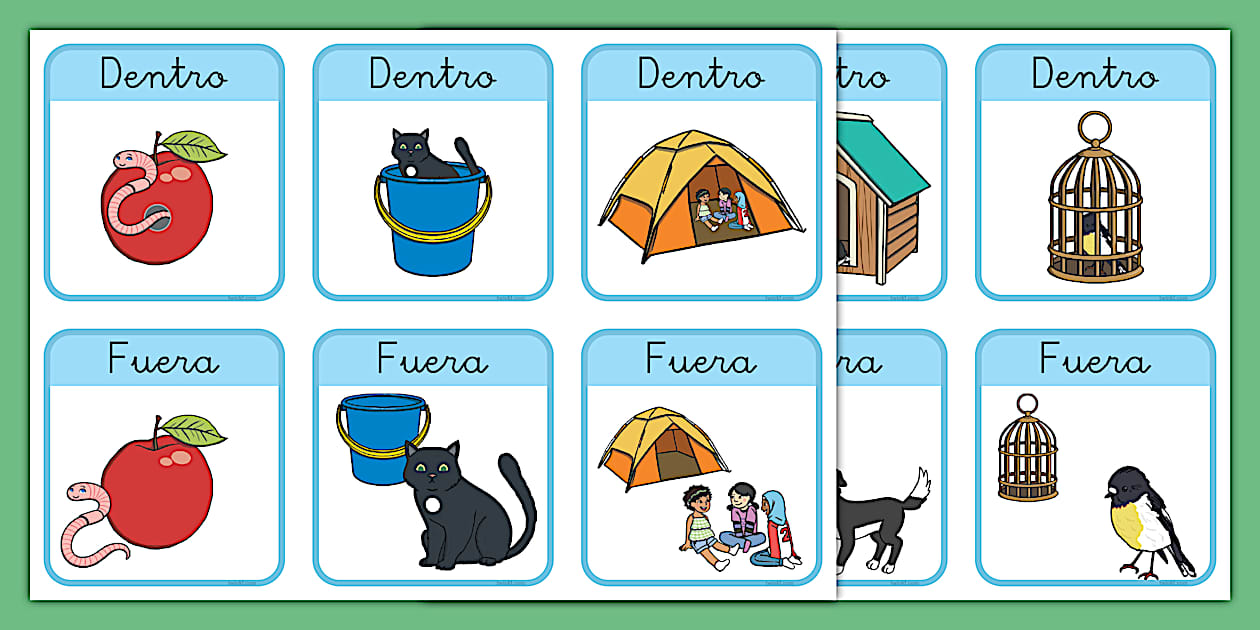 Preposiciones de lugar Dentro y fuera (teacher made)