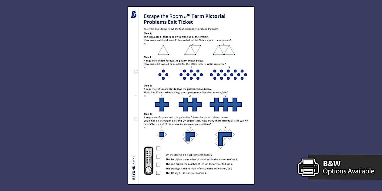 👉 Exit Ticket Activity: Sequences Practice Problems | KS3 Algebra