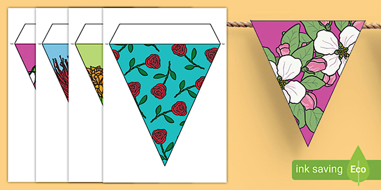 Flower Display Bunting (teacher made) - Twinkl