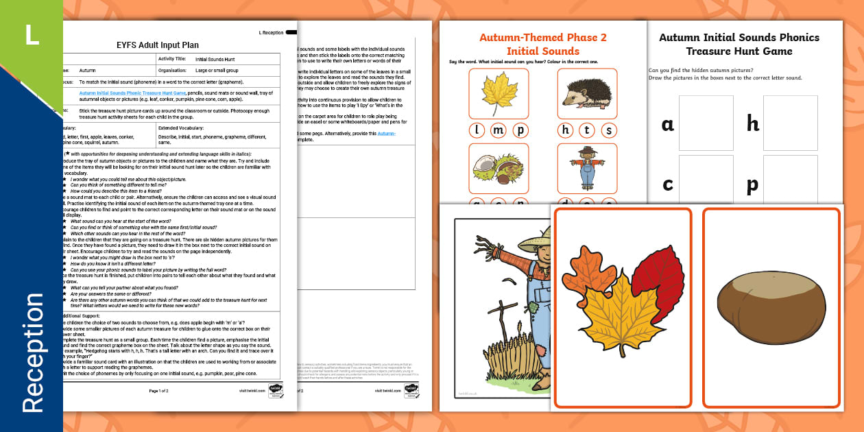 EYFS Autumn Initial Sounds Hunt Adult Input Plan and Resource