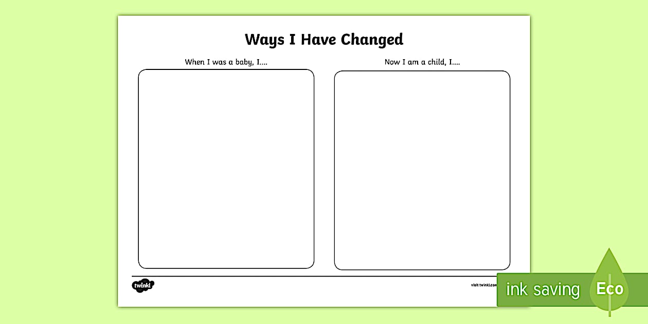 Ways I Have Changed Worksheet / Worksheet (teacher made)