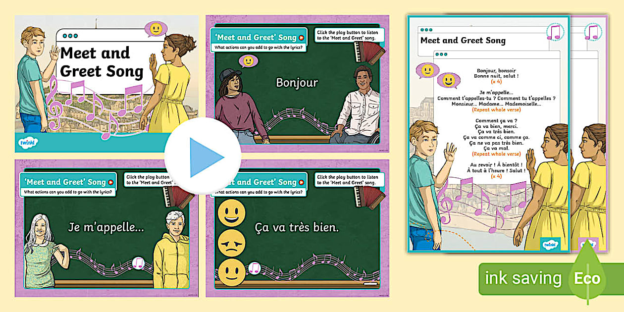 French: Meet and Greet Song Pack (teacher made) - Twinkl