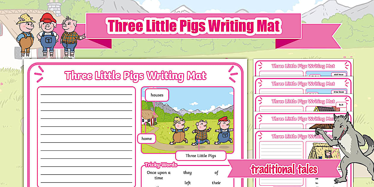 Three Little Pigs Writing Mat