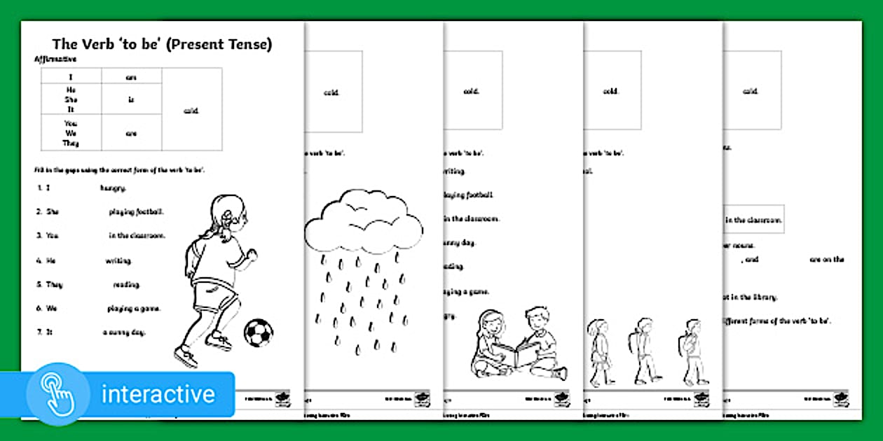 Interactive PDF: The Verb 'to be' (Present Tense) Worksheet