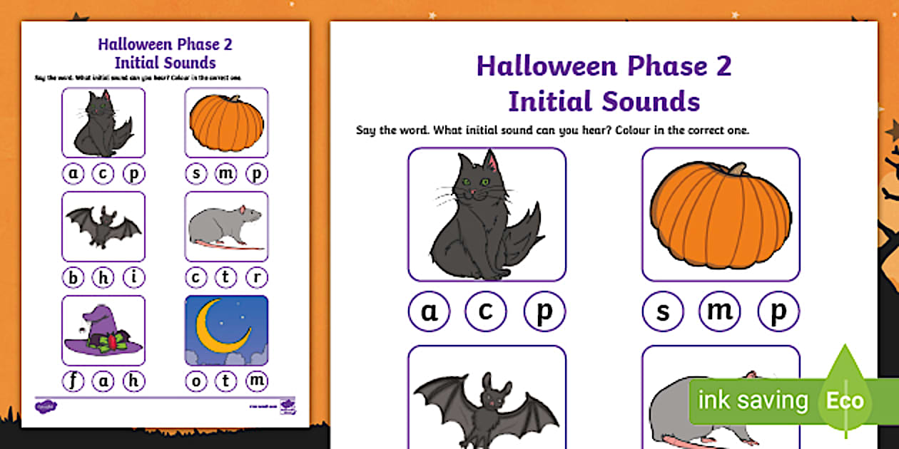 Halloween Phase 2 Initial Sounds Activity (teacher made)