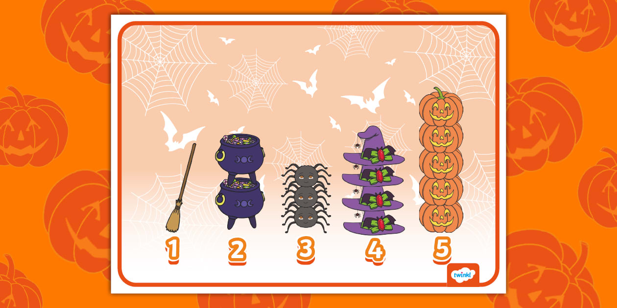 Halloween-Themed 1-5 Display Poster (Teacher-Made) - Twinkl