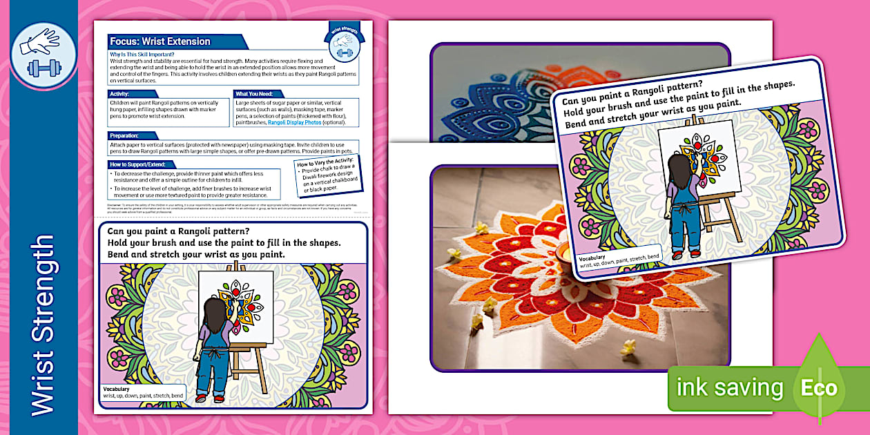 Diwali Fine Motor Rangoli Patterns Activity - EYFS - Twinkl