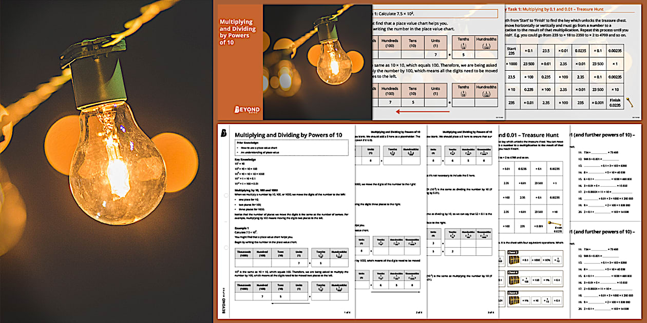👉 Resource Pack: Multiplying and Dividing by Powers of Ten | KS3