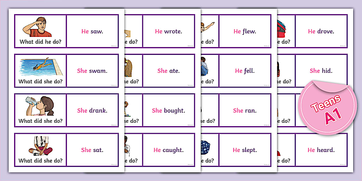 ESL Irregular Past Tense Question Cards | Twinkl - Twinkl