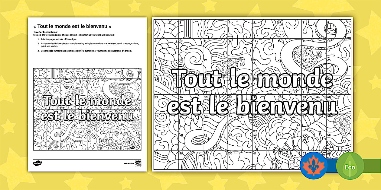 French Collaborative Art Activity - Printable - Twinkl CA