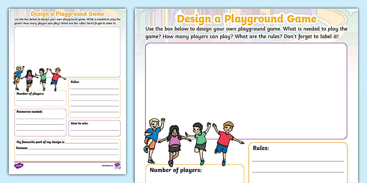 * NEW * Design a Playground Game Worksheet - Twinkl
