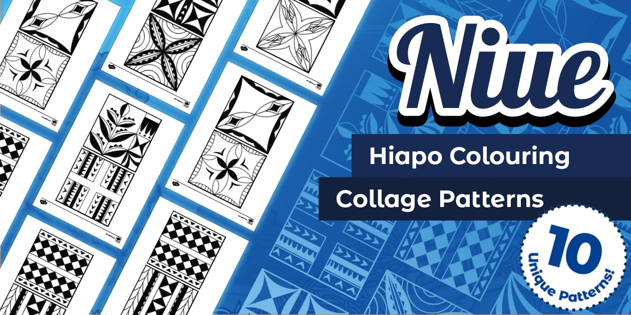 Niue Hiapo Colouring Collage Patterns (teacher made)