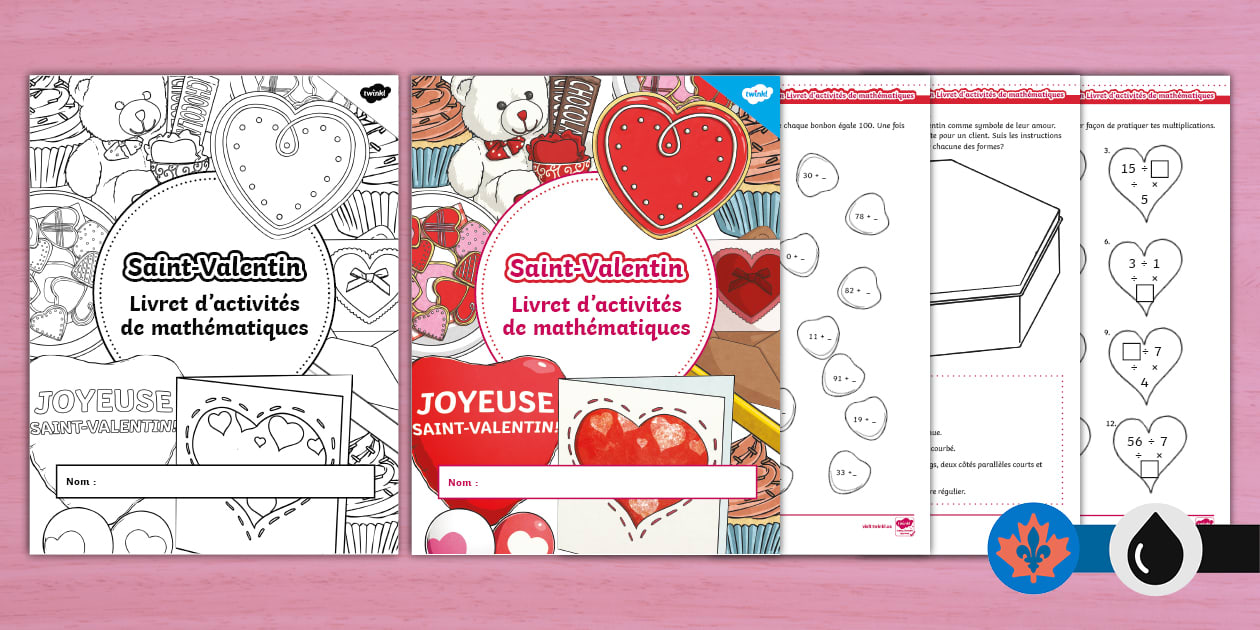 Valentine's Day Math Activity Booklet French - Twinkl