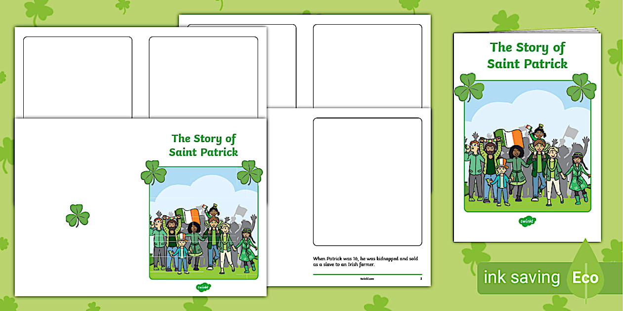 Illustrate Saint Patrick's Story Booklet-Irish - Twinkl