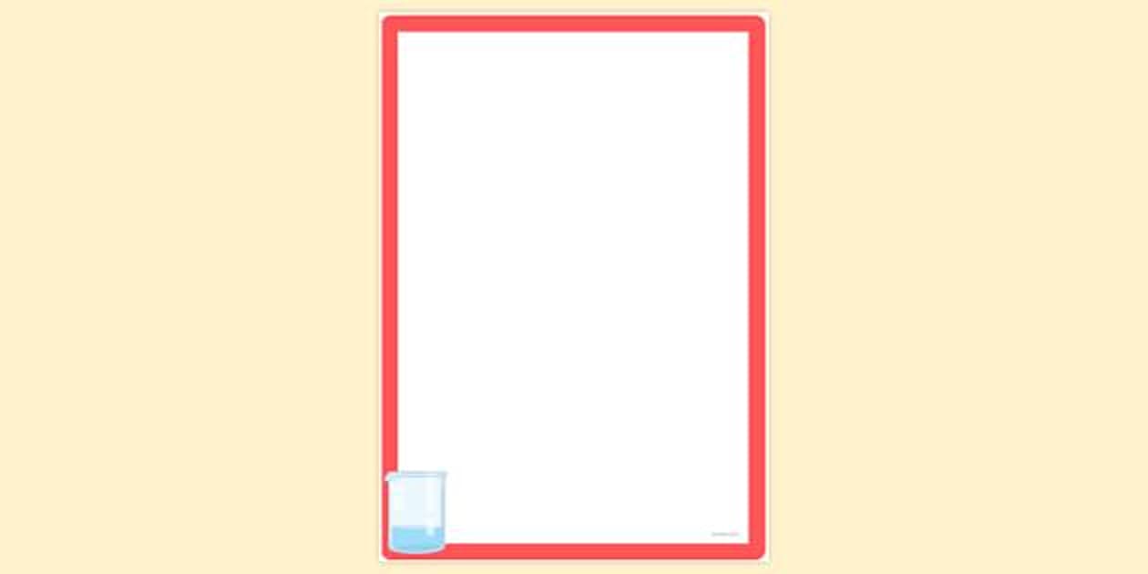 Simple Blank Beaker of Water Page Border | Page Borders