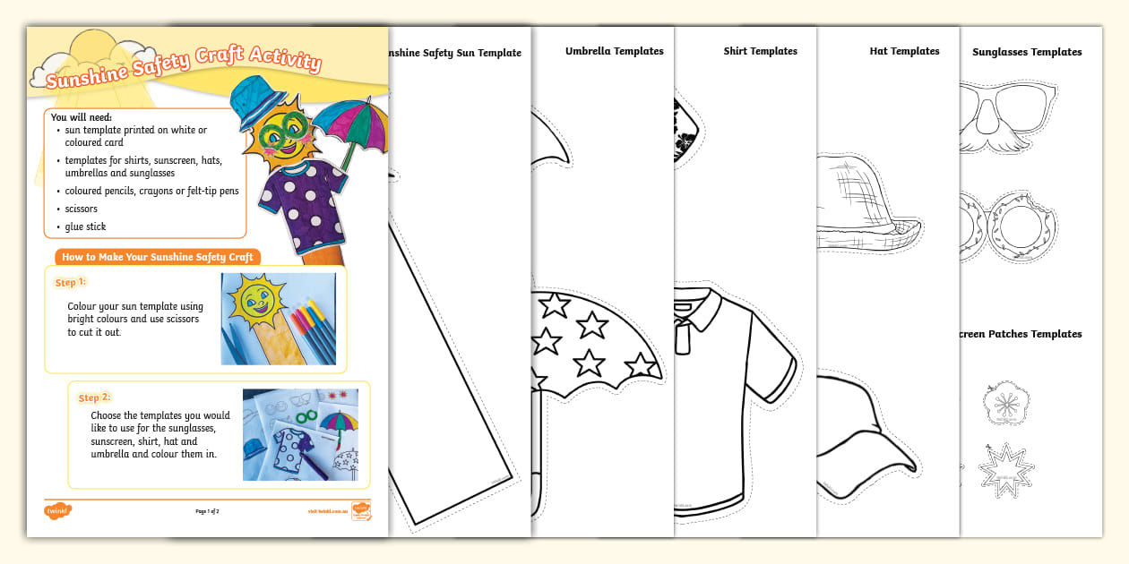 Sunshine Safety Craft Activity (Teacher-Made) - Twinkl