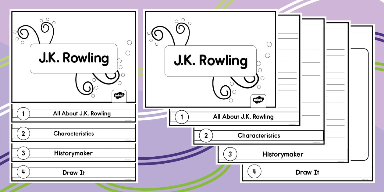 All About J.K. Rowling Flipbook for K-2nd Grade - Twinkl