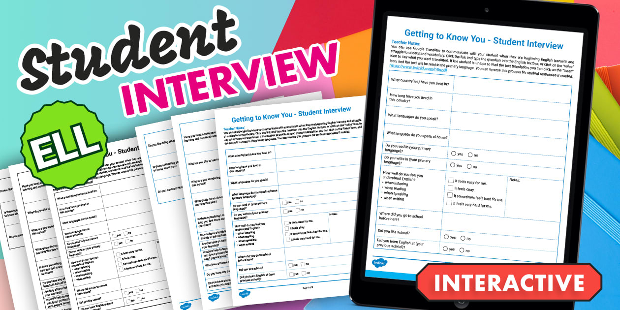 New Student Survey for ELL Newcomers (teacher made) - Twinkl