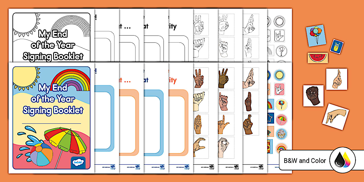 ASL End of the Year Signing Booklet (teacher made) - Twinkl