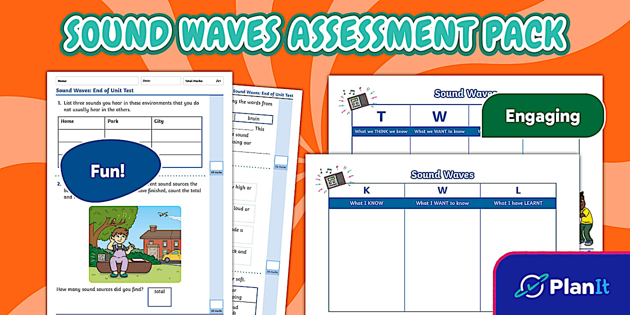 Year 2 Science Sound Waves Assessment Pack (teacher made)