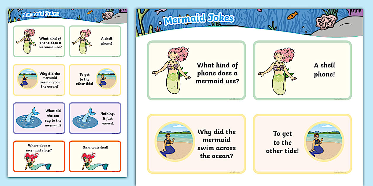 Mermaid Jokes for Kids Matching Cards (Teacher-Made)
