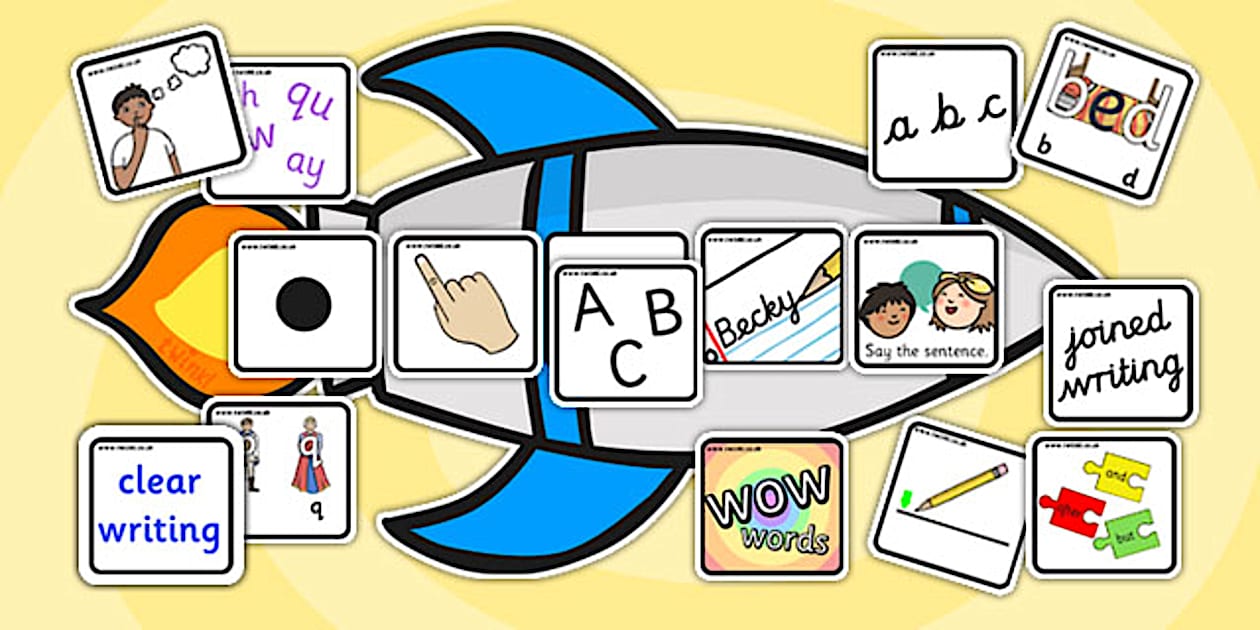 Editable Writing Target Cards Rockets (teacher made)