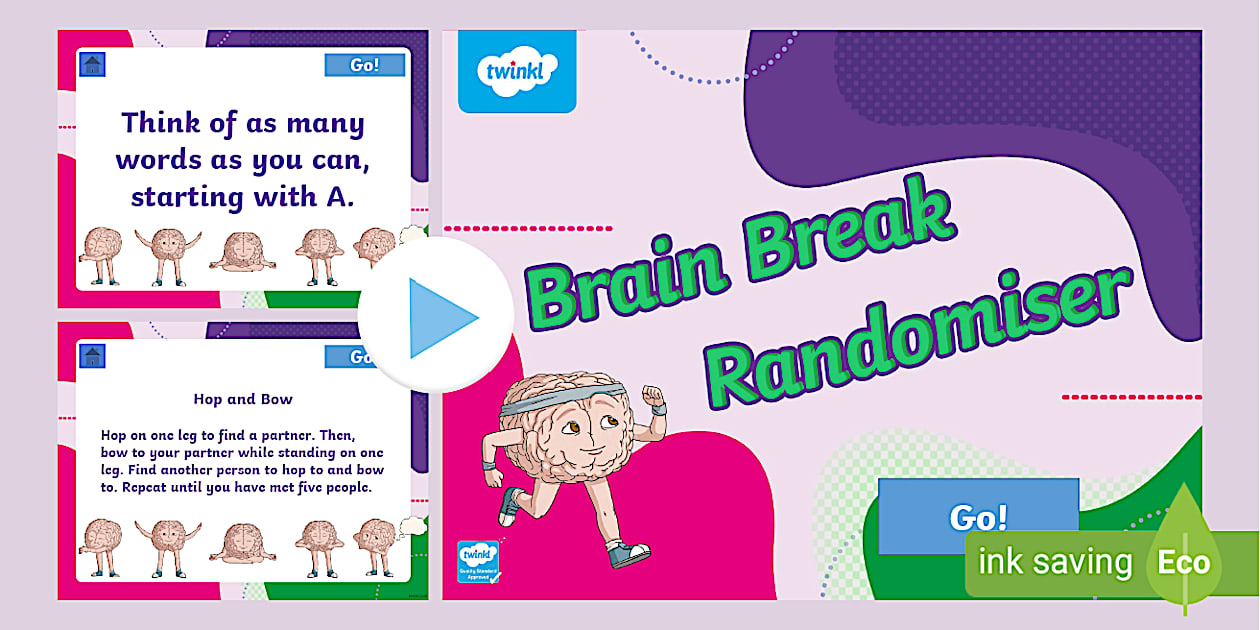 Brain Breaks in under 5 Minutes Randomiser (Teacher-Made)