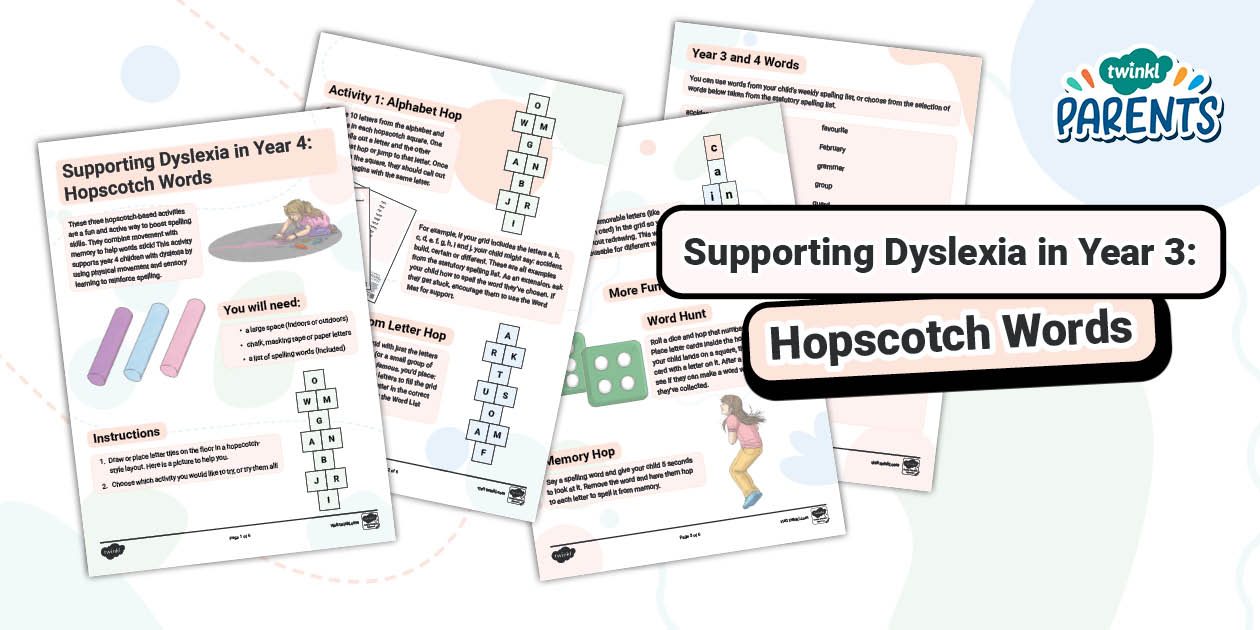 Supporting Dyslexia in Year 4: Hopscotch Words - Twinkl