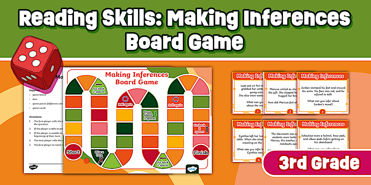 Third Grade Reading Skills: Making Inferences Board Game