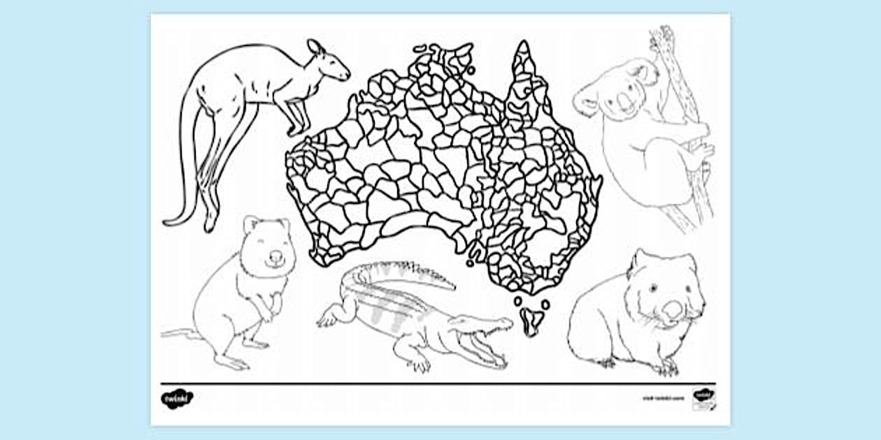 Australian Colouring Page Printable | Colouring Sheets