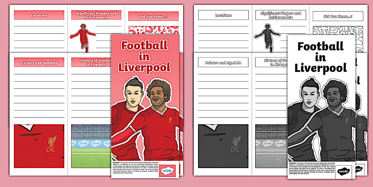 Football in Liverpool Leaflet Template (teacher made)
