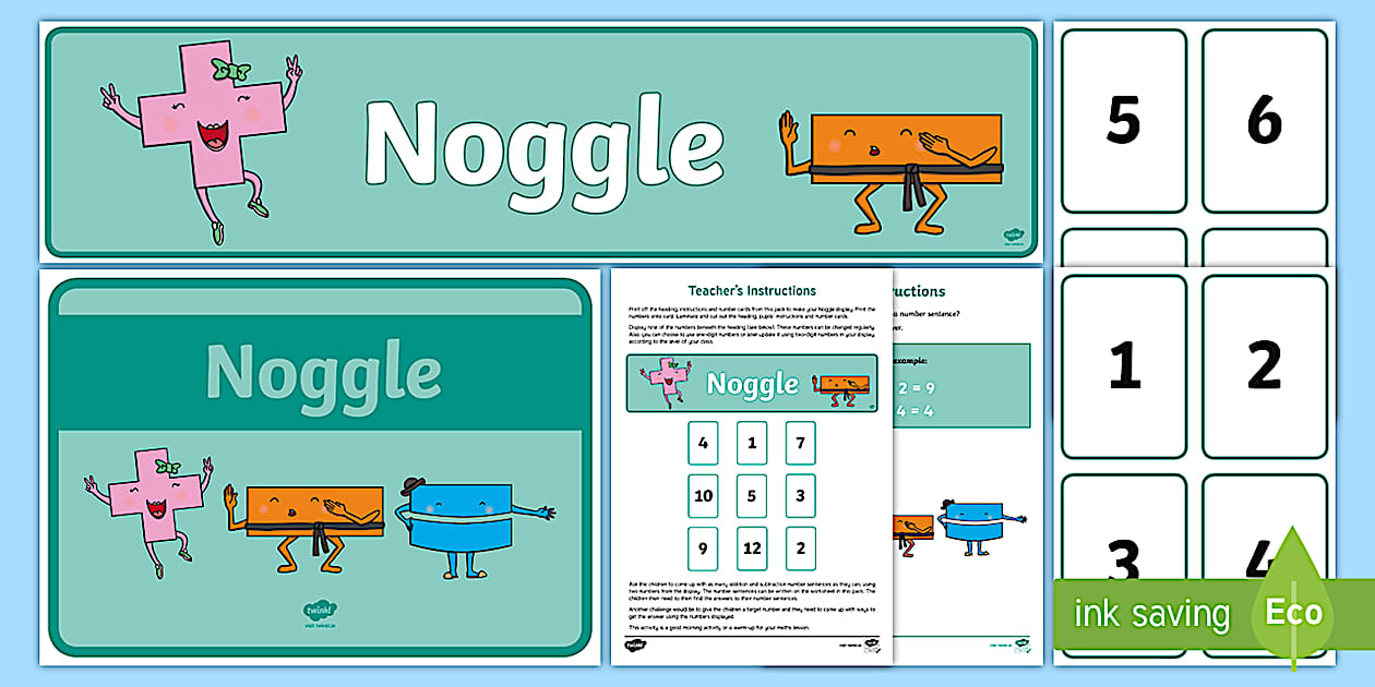 Simple Maths Sentences 'Noggle' Display Pack - Twinkl