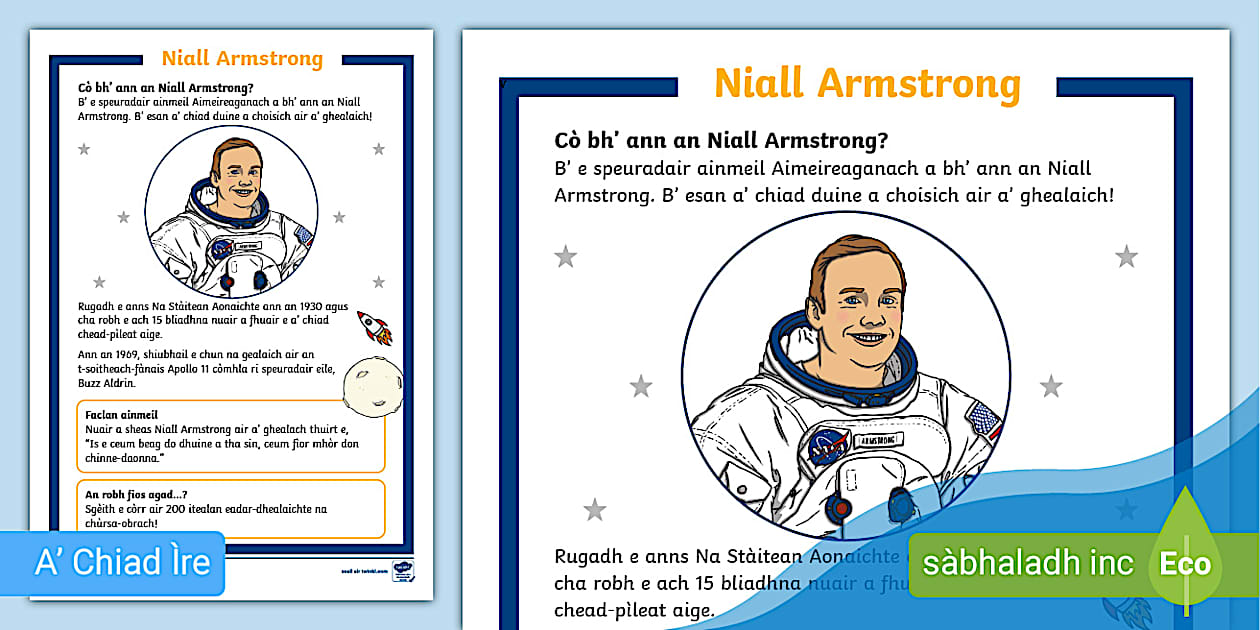 Leughadh airson tuigse Niall Armstrong - Twinkl Alba