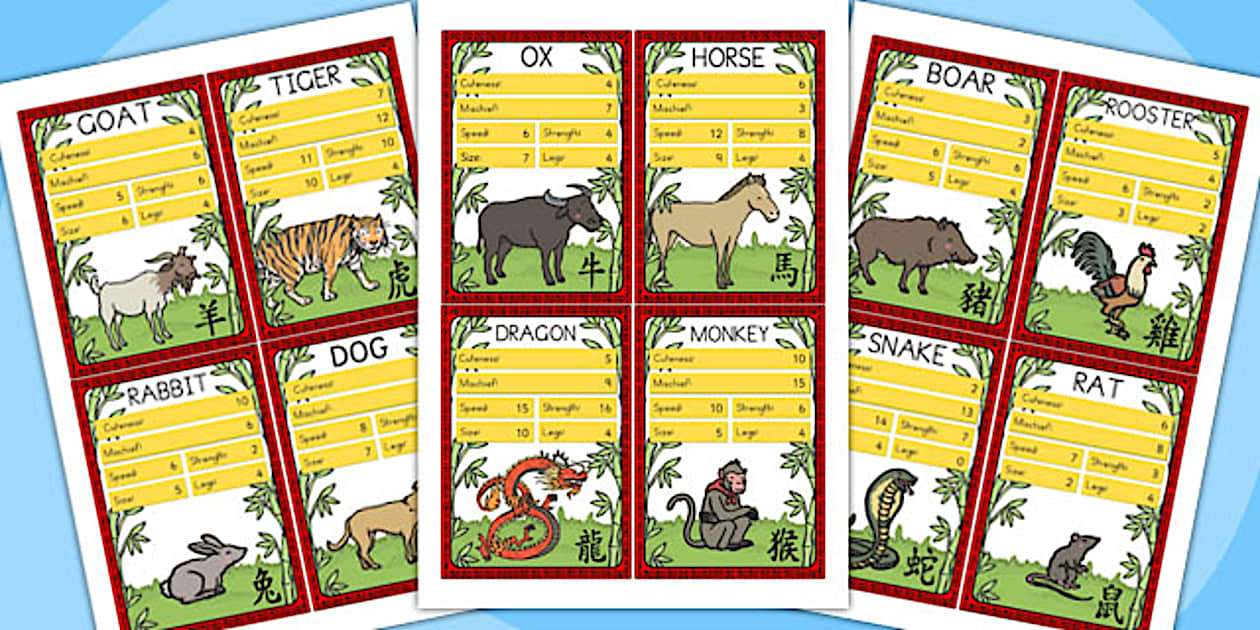 Chinese New Year Zodiac Animals Card Game (teacher made)