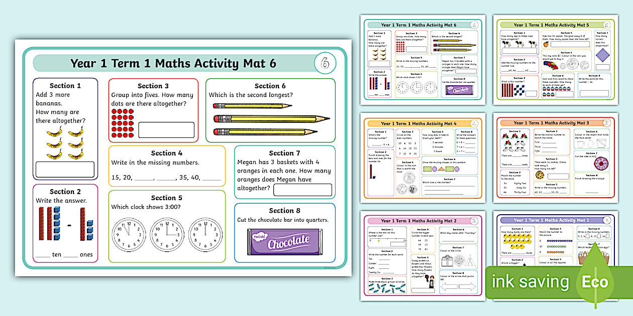 Year 1 Term 1 Australian Maths Activity Mats - Twinkl