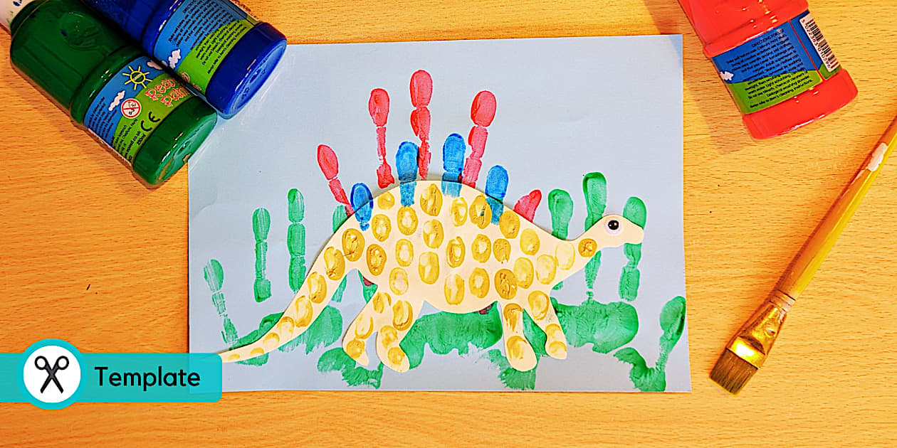 Stegosaurus Handprint | Dinosaur Crafts (teacher made)