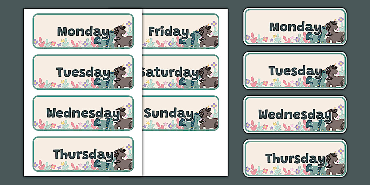 Unicorn-Themed Days of the Week Word Cards (teacher made)