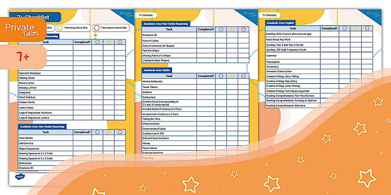 7+ Checklist (teacher made) - Twinkl